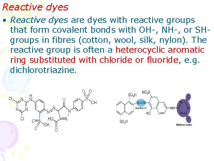 Azo Dye Removal Dye classification All aromatic compounds