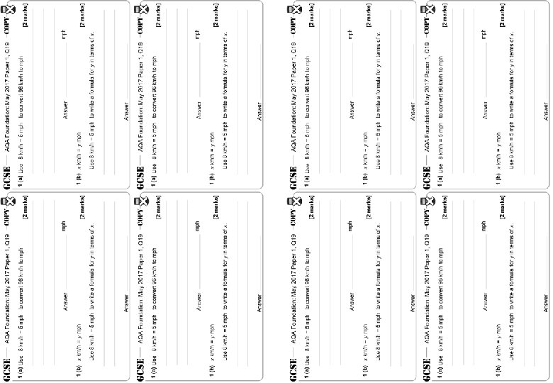 Comparing Ratios Foundation GCSE Questions AQA These questions