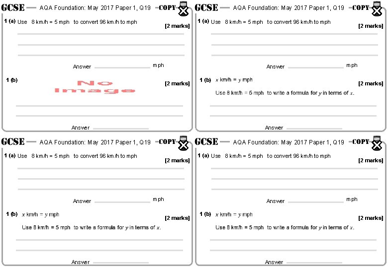 Comparing Ratios Foundation GCSE Questions AQA These questions