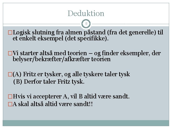 Velkommen til METODE I DIO Fire dele Hvad