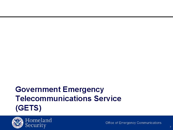 Priority Telecommunications Services PTS Office of Emergency Communications