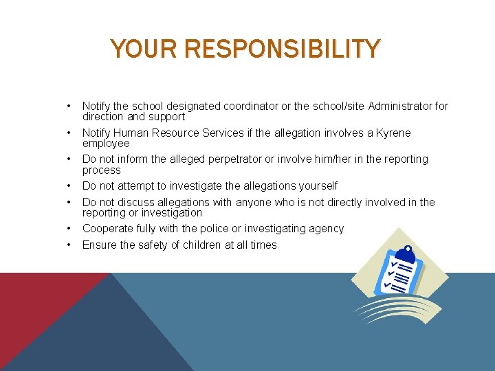 MANDATORY CHILD ABUSE REPORTING EACH EMPLOYEES RESPONSIBILITY YOUR