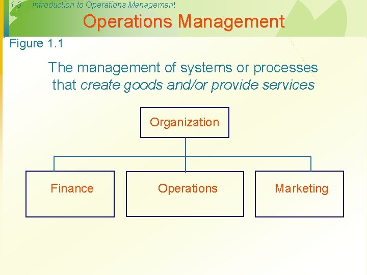 1 1 Introduction to Operations Management William J