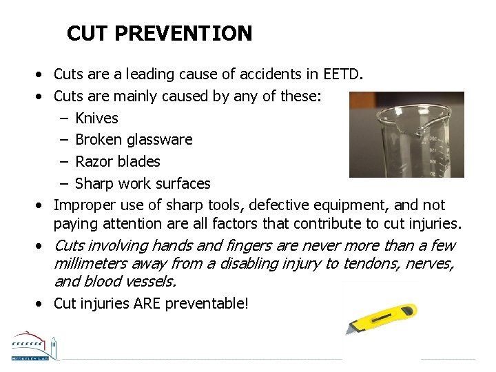 CUT PREVENTION AWARENESS ENVIRONMENTAL ENERGY TECHNOLOGIES DIVISION JUNE