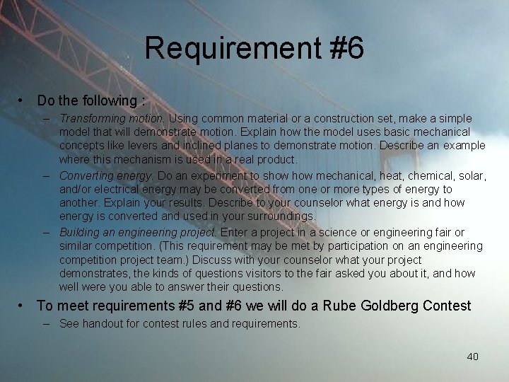 Engineering Merit Badge Requirements 1 Select a manufactured