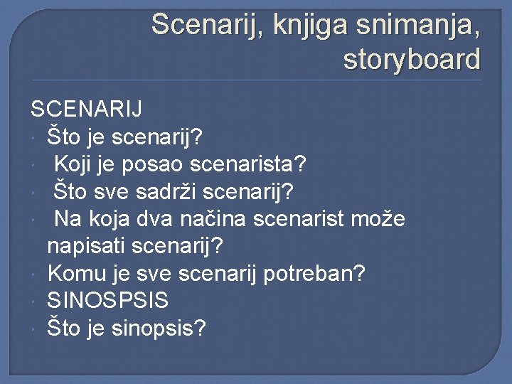 Medijska kultura Ponavljanje gradiva 8 razreda Dokumentarni film