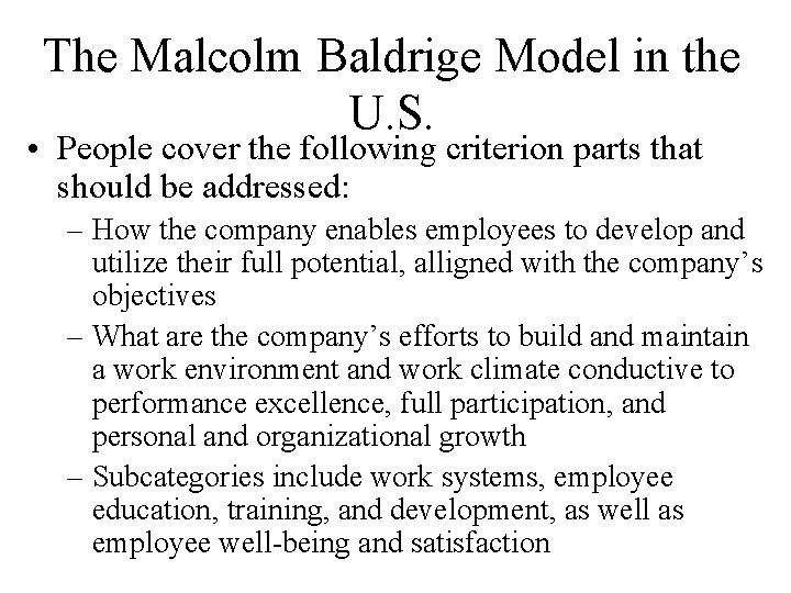 Eight Principles of TQM Involvement of People by