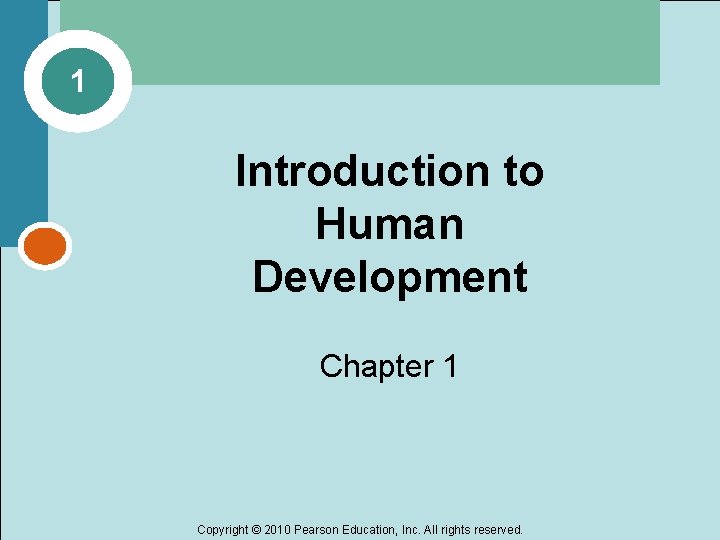1 Introduction to Human Development Chapter 1 Copyright