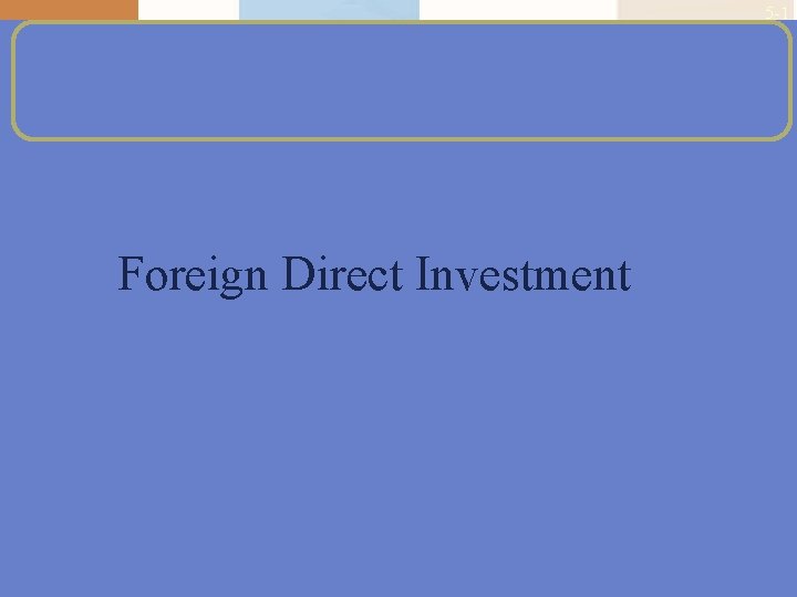 5 1 Foreign Direct Investment 5 2 Chapter