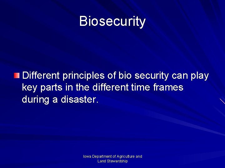 The Role of Biosecurity as an Approach to