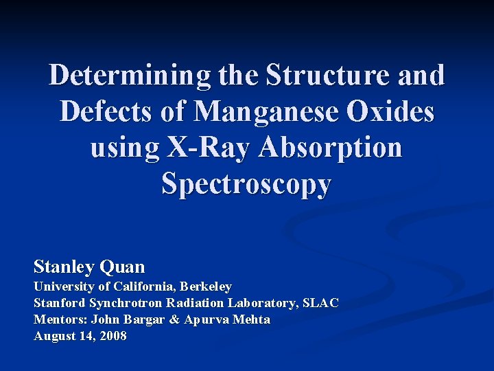 Determining the Structure and Defects of Manganese Oxides