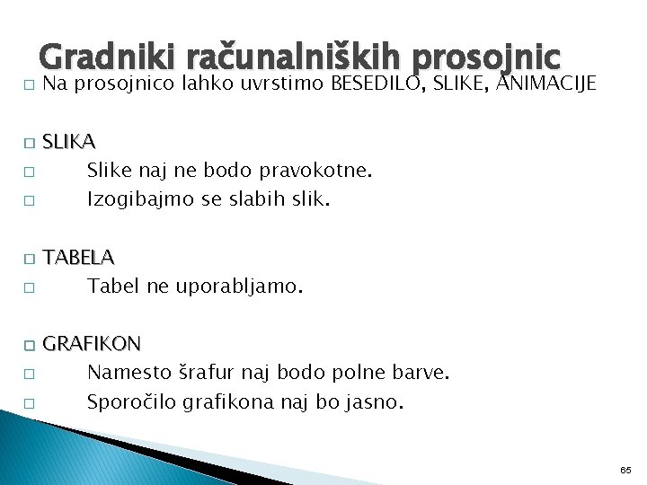 PREDSTAVITEV INFORMACIJE 1 Vsebina PREDSTAVITEV INFORMACIJE 1 2