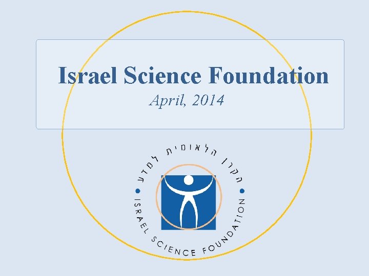 Israel Science Foundation April 2014 Description of Israel