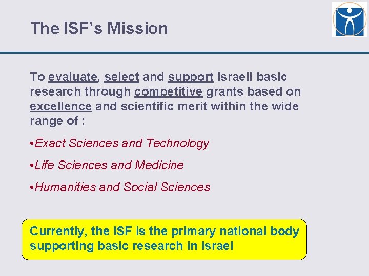 Israel Science Foundation April 2014 Description of Israel