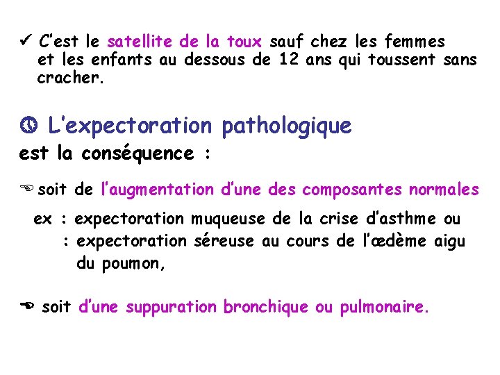 SEMIOLOGIE DE LAPPAREIL RESPIRATOIRE Dr k BENHARRATS medecine