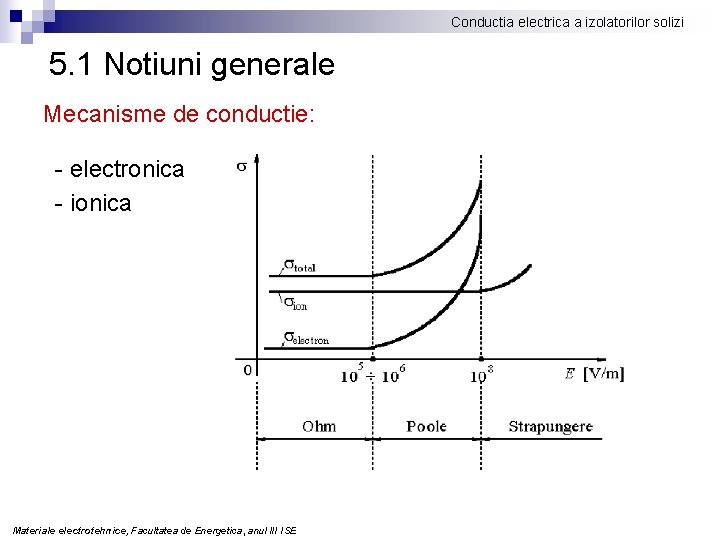 Materiale electrotehnice II Conductia electrica 5 Conductia electrica