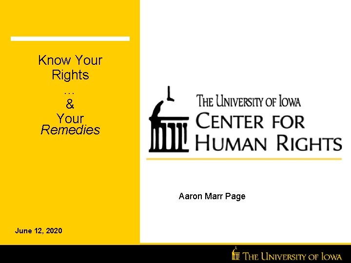 Know Your Rights Your Remedies Aaron Marr Page