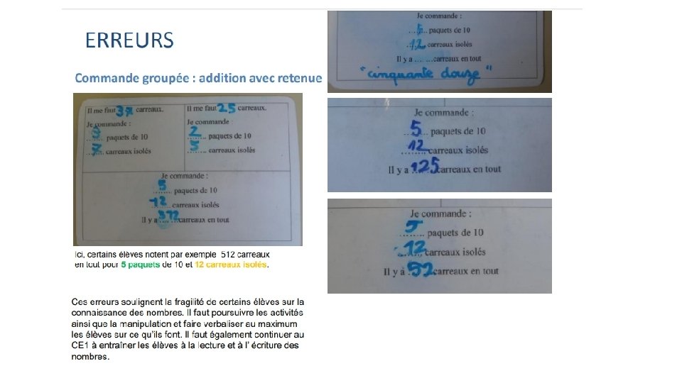 Construction du nombre au cycle 2 Mercredi 20