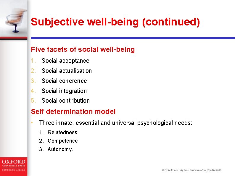 Chapter 19 PSYCHOLOGICAL WELLBEING Learning outcomes to keep