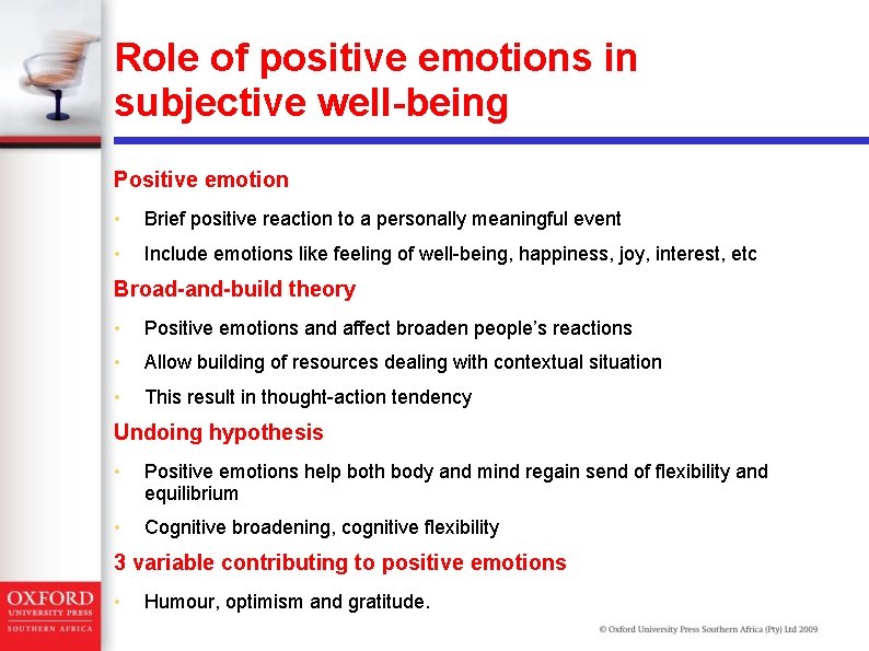 Chapter 19 PSYCHOLOGICAL WELLBEING Learning outcomes to keep