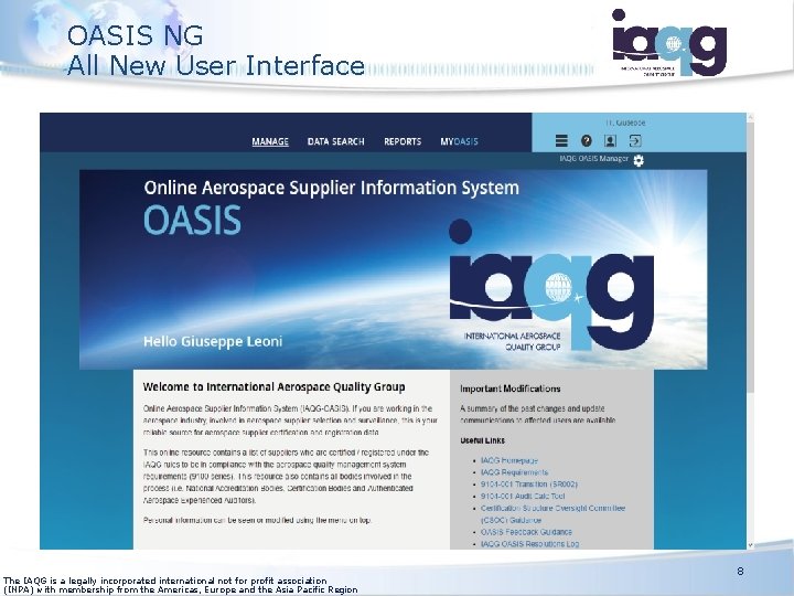 OASIS Next Generation Project Summary Tim Lee July