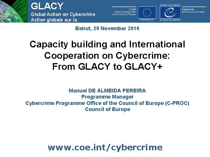 GLACY Global Action on Cybercrime Action globale sur