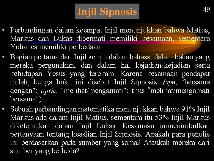 Perjanjian Baru Dr Rick Griffith Singapore Bible College