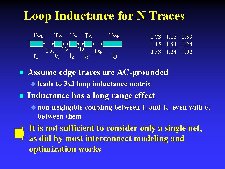 Chapter 5 Interconnect RLC Model n Efficient capacitance