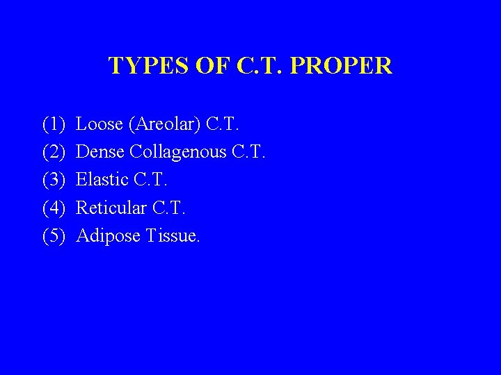 CONNECTIVE TISSUE C T Objectives By the end