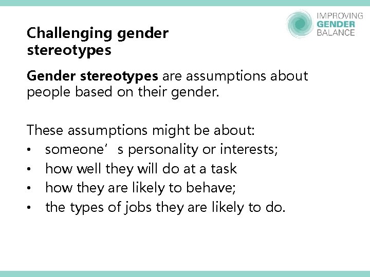 KS 4 Lesson Gender stereotypes and unconscious bias