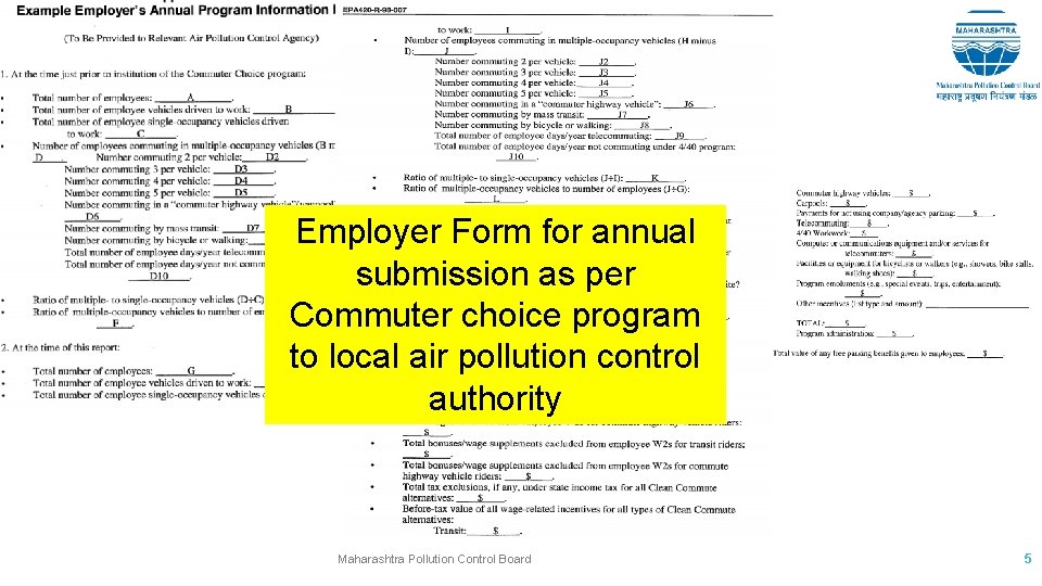 Reducing vehicular Emissions by Commuter Choice Program Maharashtra