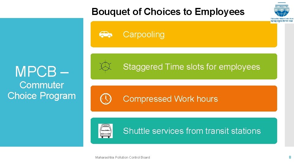 Reducing vehicular Emissions by Commuter Choice Program Maharashtra