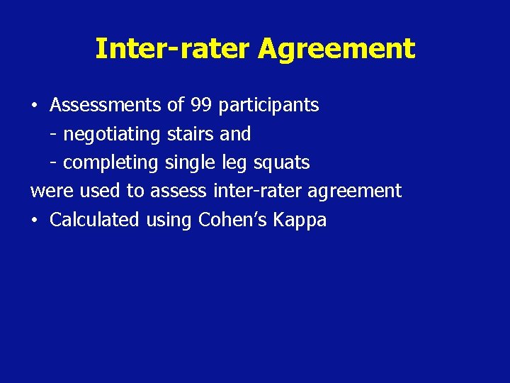 Single leg squats predict independent stair negotiation ability