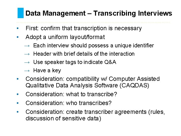 Managing and Sharing Data and Achieving Research Transparency