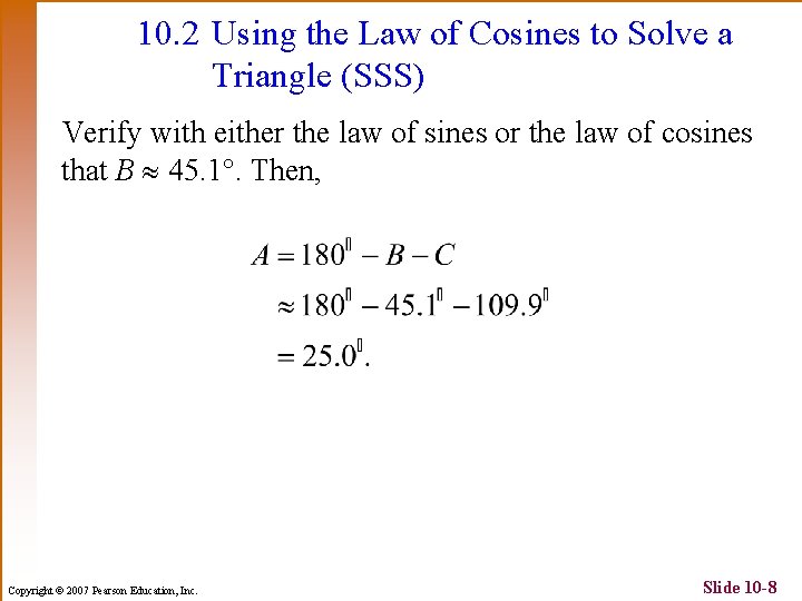 10 2 The Law of Cosines and Area