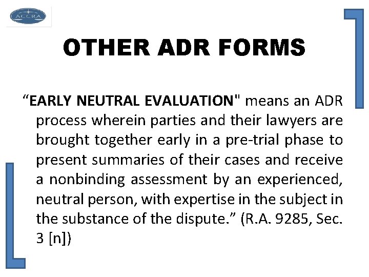 ADR AND ARBITRATION IN THE PHILIPPINES A Lecture