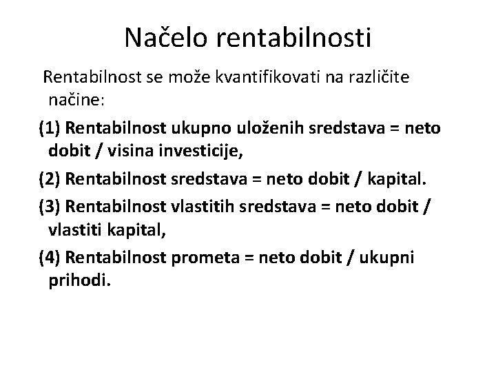 POSLOVNE FINANSIJE Prof dr Nezir Huseinspahi Kiseljak oktobar