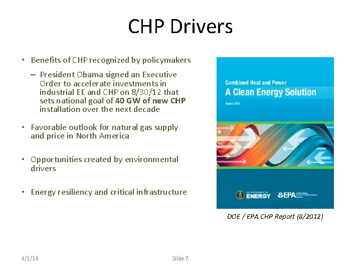 Combined Heat and Power Overview CHP Technical Assistance