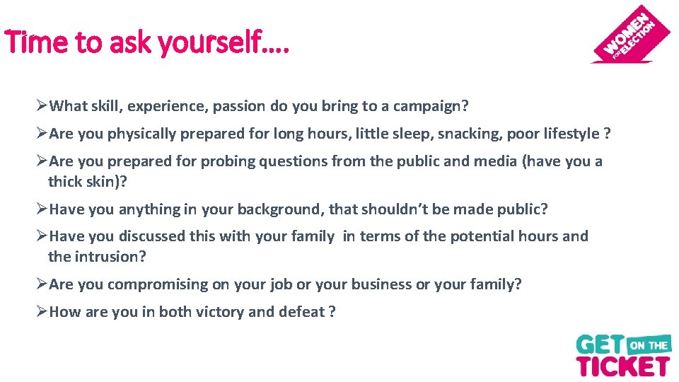 Campaigns Your guide to electoral success LUDEN Women