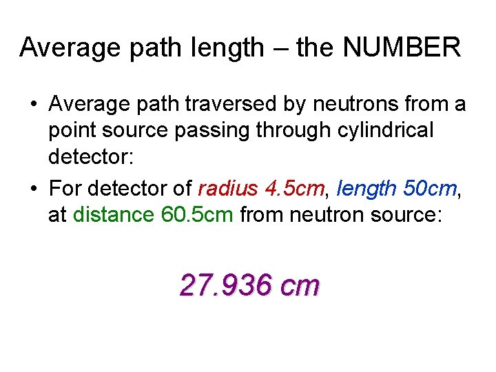 Average path length for neutrons from point source