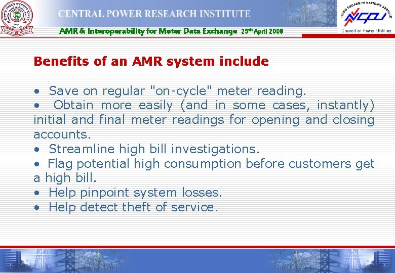 AMR Interoperability for Meter Data Exchange 25 th