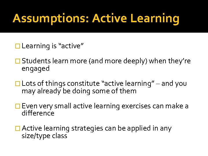 Deepening Student Engagement with Active Learning Strategies Debra