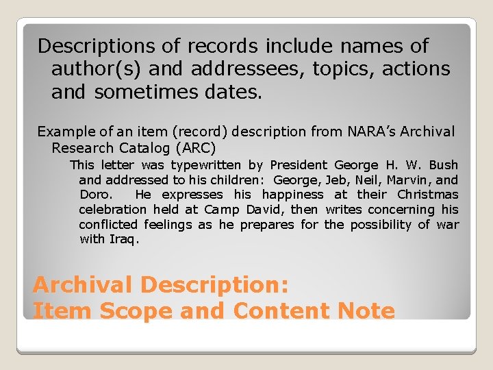 Natural Language Processing Applied to Archival Description of