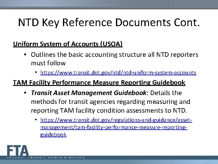 National Transit Database NTD Requirements October 2019 Presenters