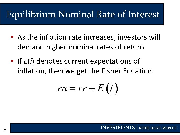 Chapter Five Risk Return and the Historical Record