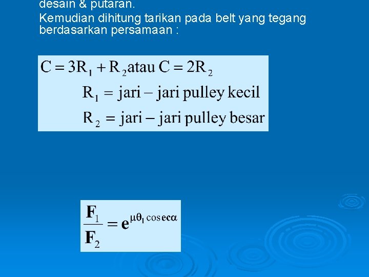 V BELT Oleh Kusuma Darmono Oktavianus Yudi F