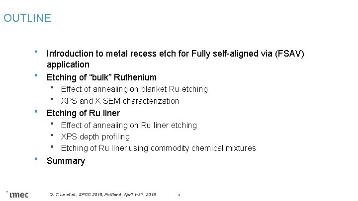 WET ETCHING OF RUTHENIUM EFFECT OF THERMAL ANNEALING