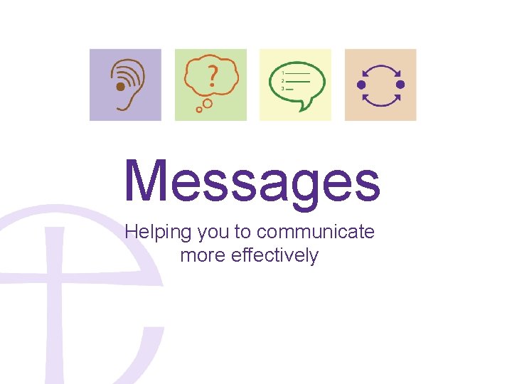 Messages Helping you to communicate more effectively Aims