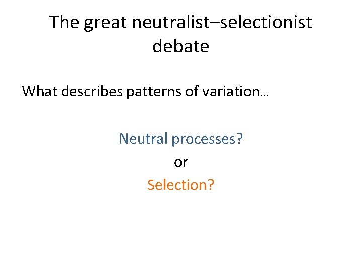Introduction to population genetics Katya Mack What forces