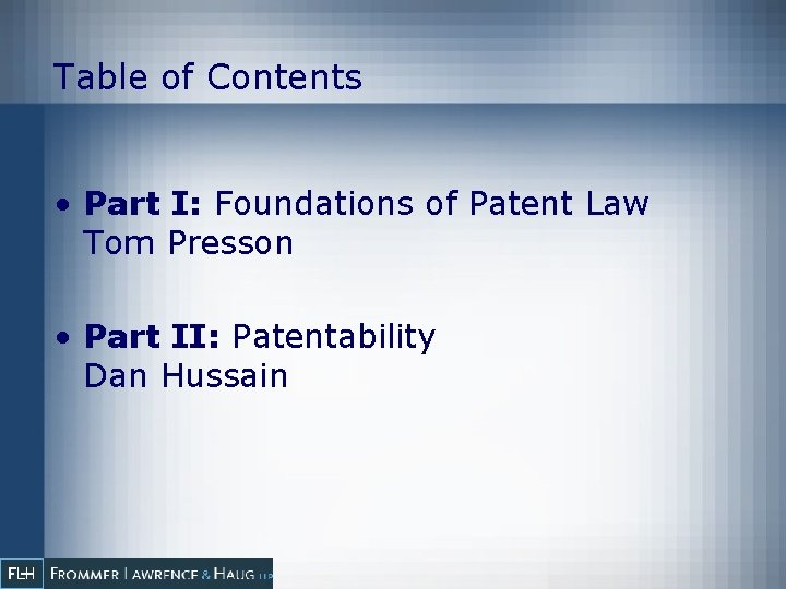 Basics of Patent Law for Scientists Engineers and